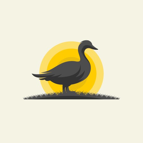 Chicken farm logo with sun Royalty Free Vector Image