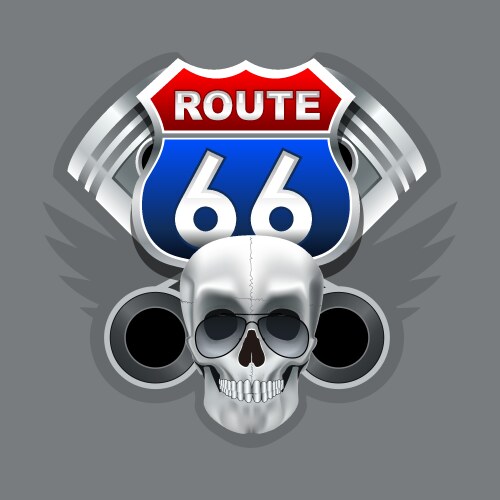 Vintage route 66 logo Royalty Free Vector Image