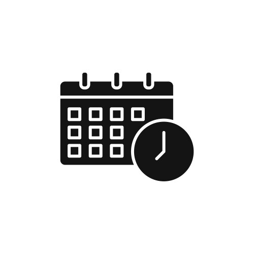 Calendar clock icon set appointment date reminder Vector Image