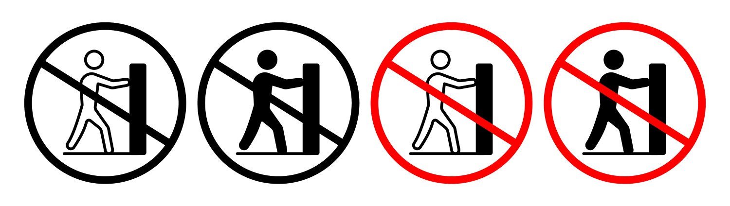 Do not push sign icon set red warning circle Vector Image