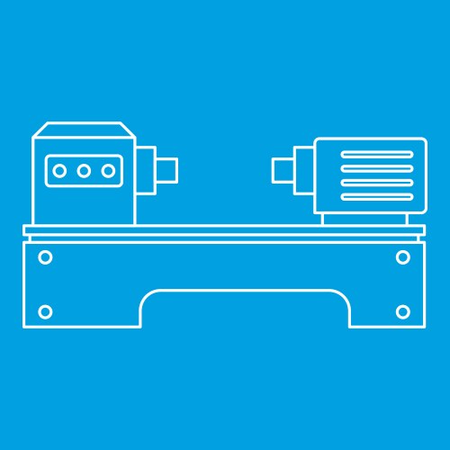 Lathe machine icon flat style Royalty Free Vector Image