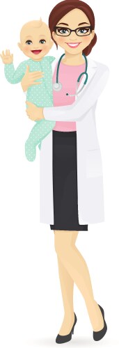Pediatrician and baby cartoon Royalty Free Vector Image