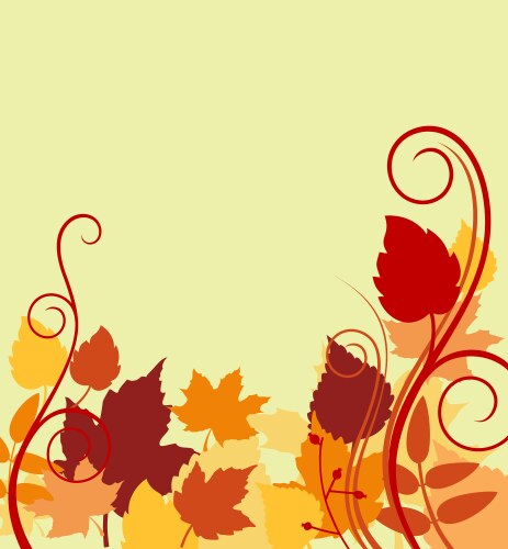 Nature background with yellow leaves Royalty Free Vector