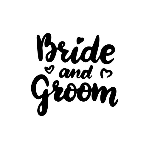 Bride groom lettering wedding modern calligraphy Vector Image