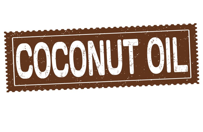 Coconut oil sign or stamp Royalty Free Vector Image