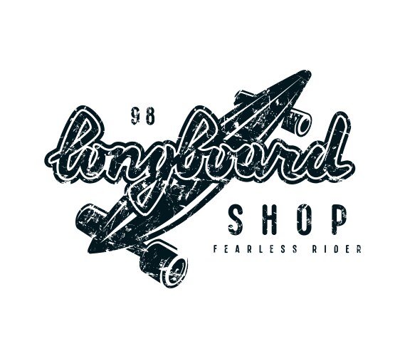 Longboard club emblems Royalty Free Vector Image