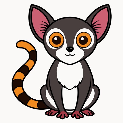Galago monkey looks kawaii Royalty Free Vector Image