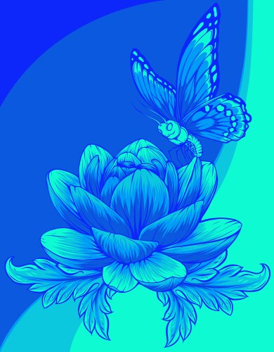 Of butterfly on flower design Royalty Free Vector Image