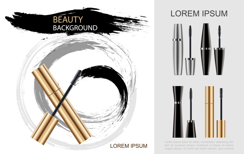 Black mascara brush trace strokes isolated Vector Image