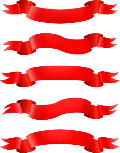 Red flash frame with ribbons 3d Royalty Free Vector Image