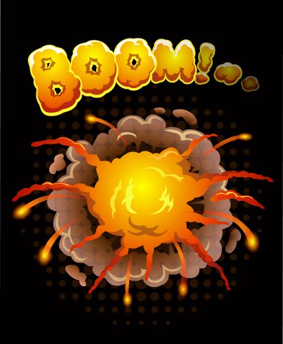 Cartoon cloud heart explosion Royalty Free Vector Image