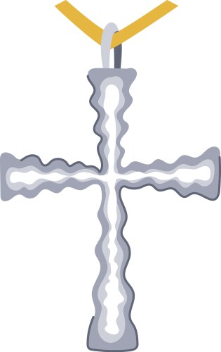 Outline cross christian cartoon Royalty Free Vector Image