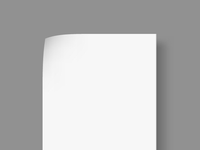 Realistic clear paper sheet with curled corner set