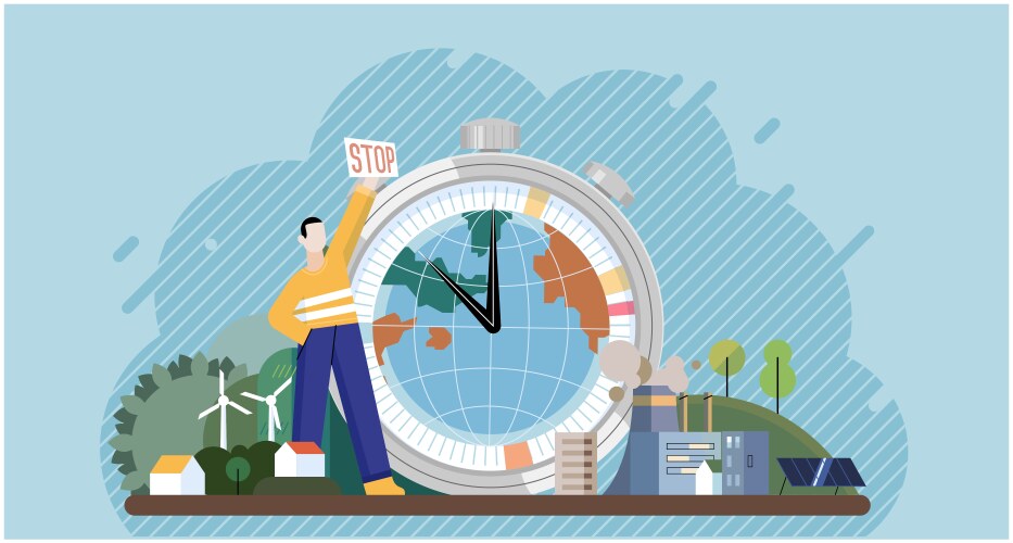 Climate change save the planet earth pollution Vector Image