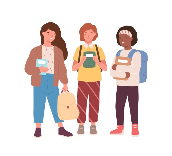 Class group portrait smiling girls and boys Vector Image