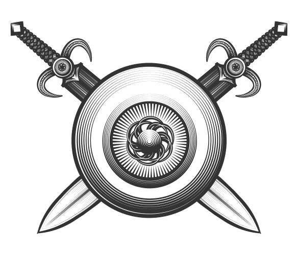 Celtic shield with axes Royalty Free Vector Image