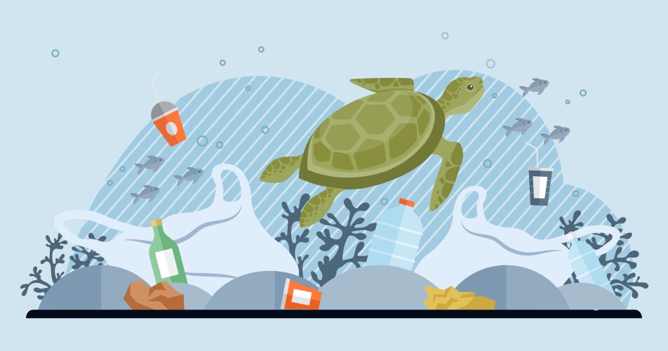 Waste pollution ecology and environmental Vector Image