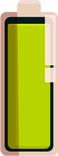 Full battery showing green charge indicator Vector Image