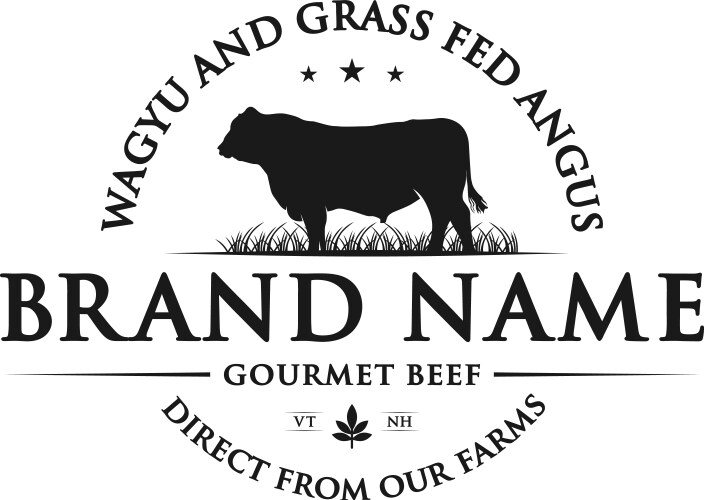 Vintage angus cattle logo Royalty Free Vector Image