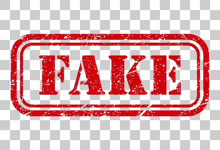 Fake stamp symbol label sticker sign button text Vector Image