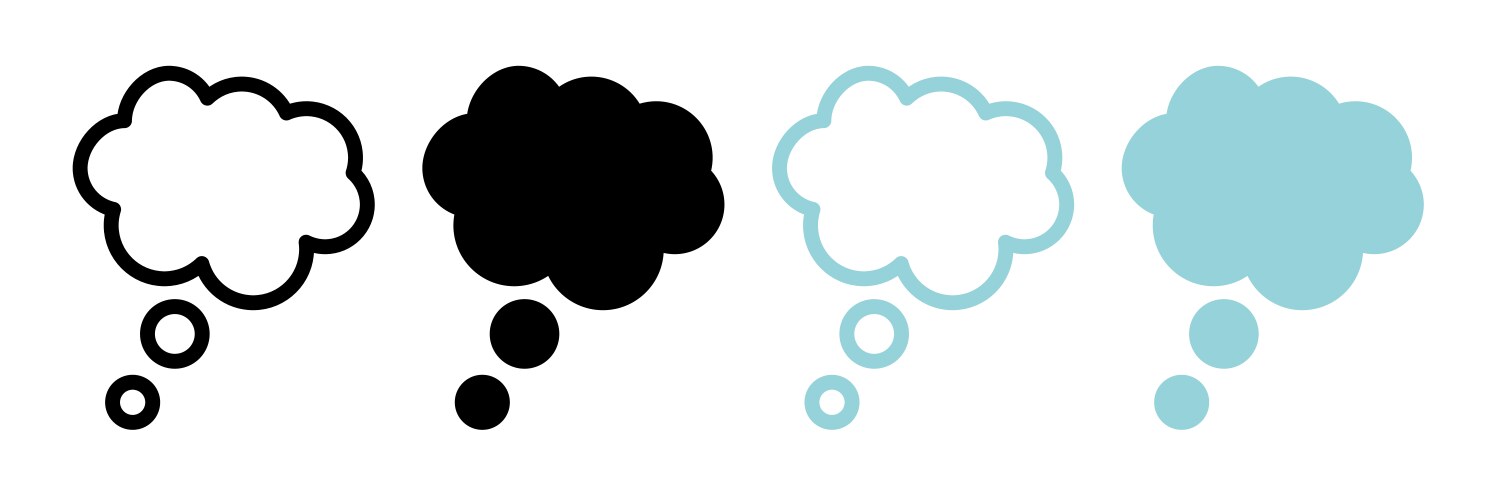 Dream cloud icon set think bubble baloon Vector Image