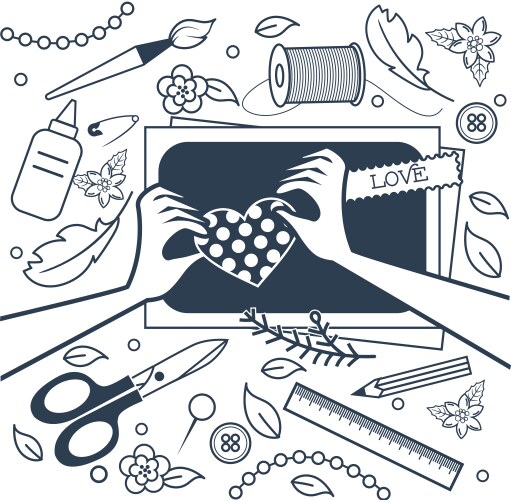 Handmade art festival market fair hand drawn Vector Image