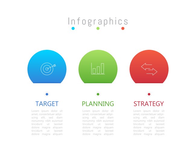 Infographic 3 options design elements Royalty Free Vector