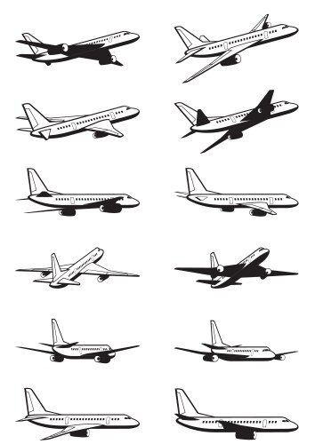 Intercontinental passenger flights Royalty Free Vector Image