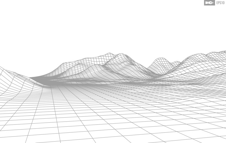 Abstract digital technology black wireframe Vector Image