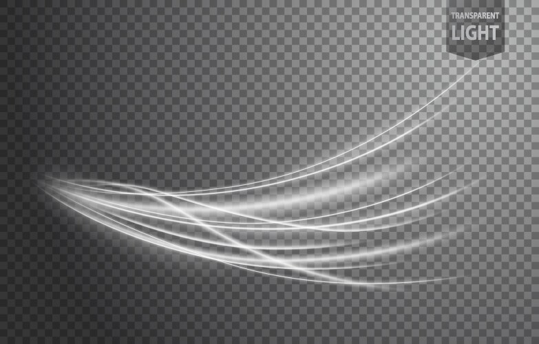 Abstract white twist of light with a transparent Vector Image