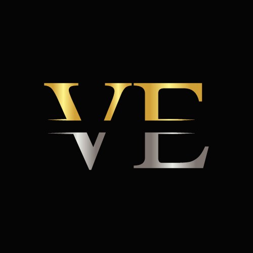 Creative letter vv logo template with gold Vector Image