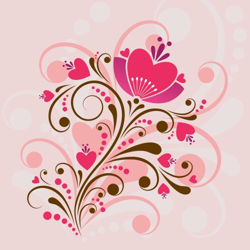 Floral love background Royalty Free Vector Image