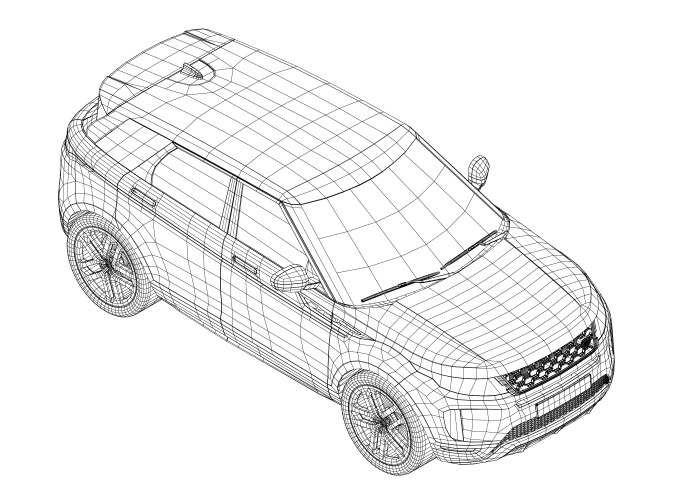 Car isometric line drawing Vector Images & Graphics for Commercial Use ...