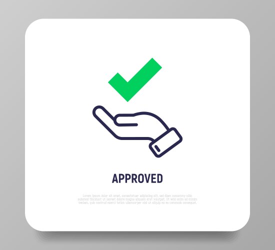 Idea approved thin line icon check mark in human Vector Image