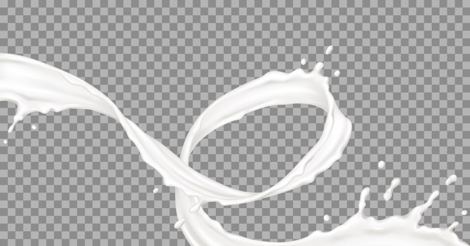 Liquid cream strip swirls with drops realistic Vector Image