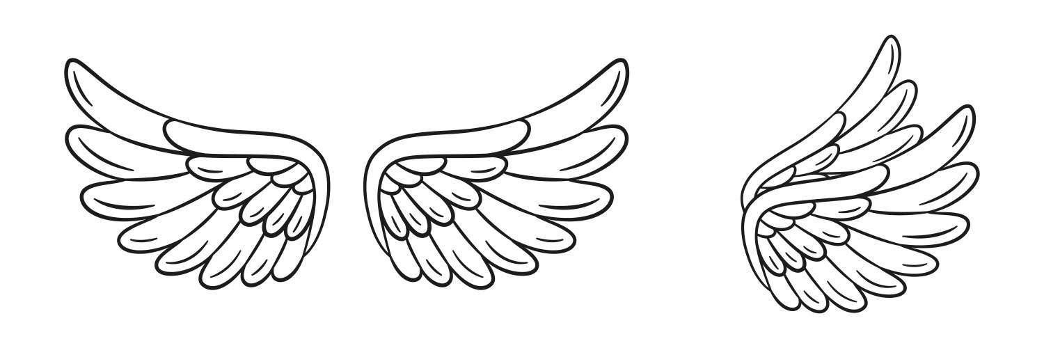 Angel Wings Coloring Wings Angel Pencil Drawn Stock Illustrations