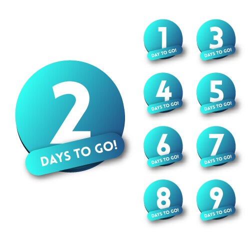 4 days to go countdown timer neon icon time Vector Image