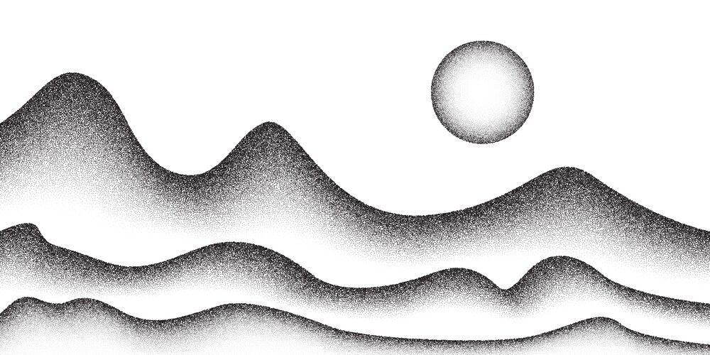 A mountain with halftone stipple effect – Royalty-Free Vector | VectorStock