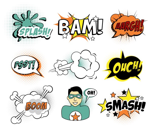 Set of cute cartoon stickers Royalty Free Vector Image