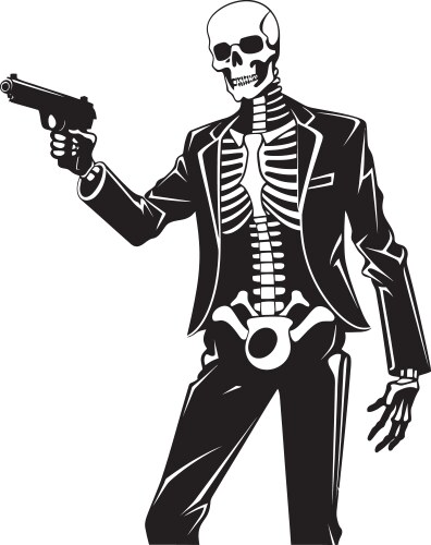 Skeletal soldiers skeleton with guns logo pistol Vector Image