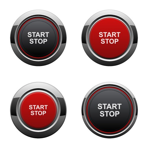 Engine start stop button car dashboard element Vector Image