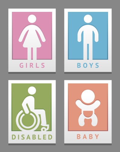 Toilet notice and restroom warning sign Royalty Free Vector