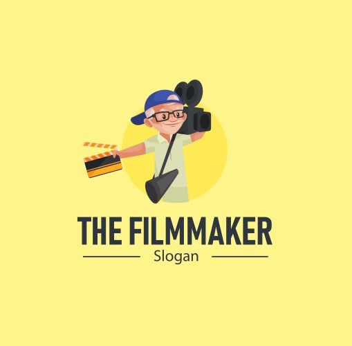 Photography mascot logo Royalty Free Vector Image