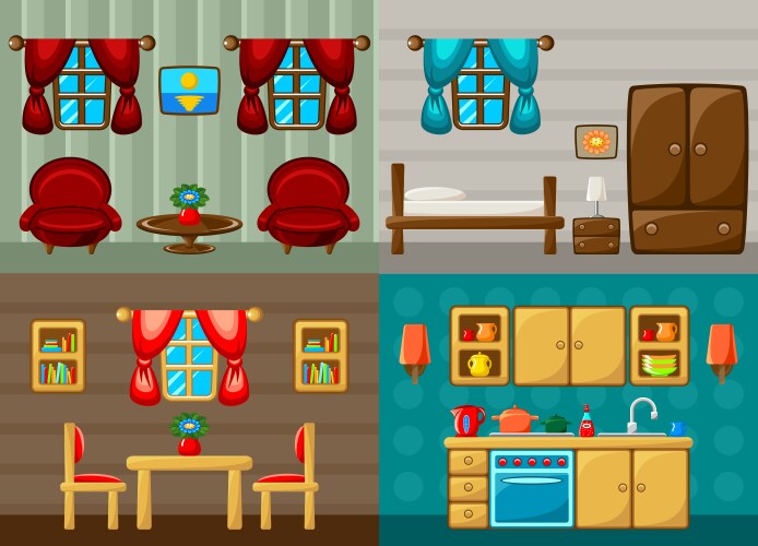 Cartoon House Rooms Vector Images (over 41,000)