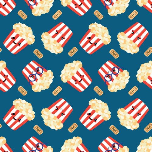Seamless pattern of movie elements and cinema Vector Image