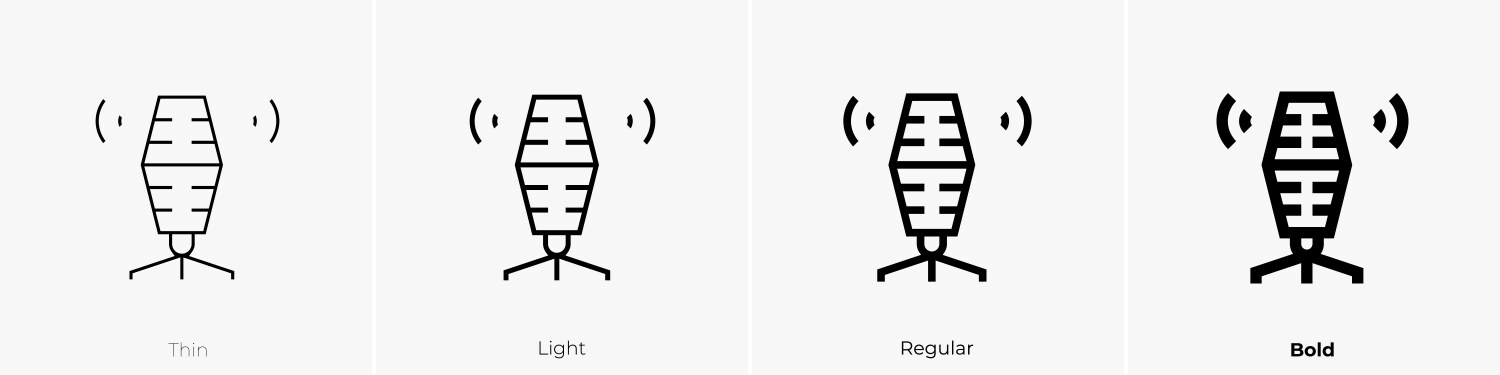 Asmr icon thin light regular and bold style Vector Image