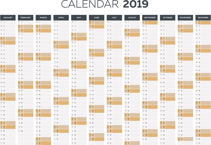 Business planner calendar template monthly Vector Image