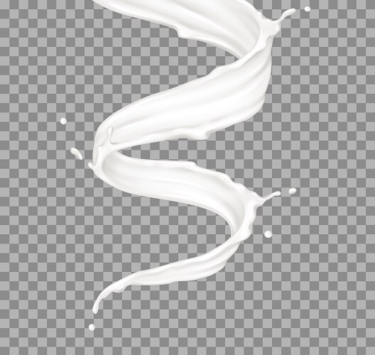 Splashing creamy liquid with drops realistic Vector Image