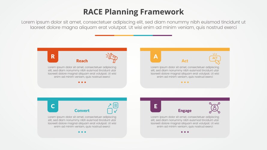 Race framework infographic concept for slide Vector Image