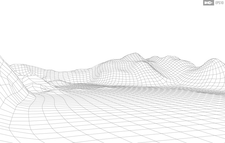 Abstract digital technology black wireframe Vector Image